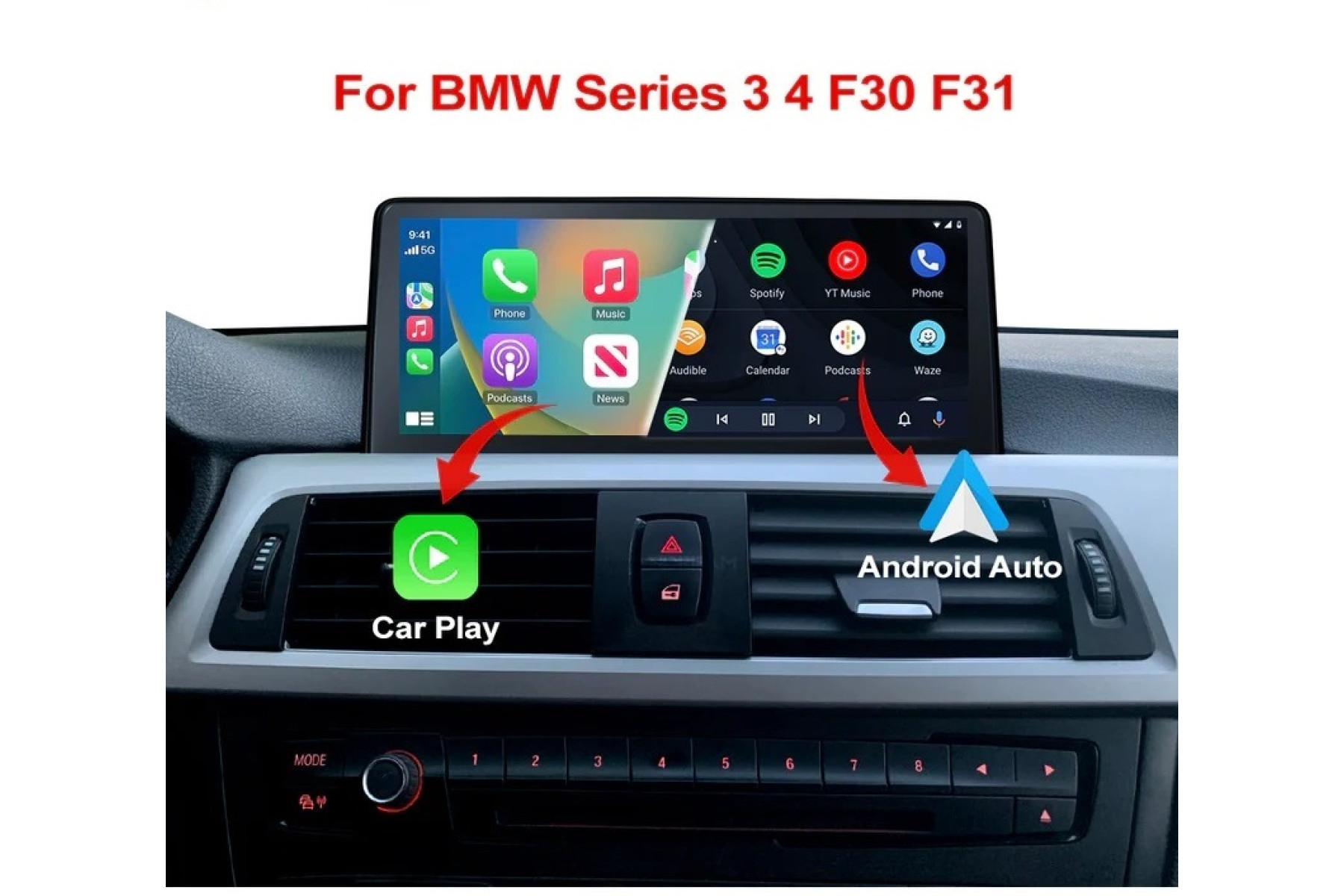 BMW 3/4 Series F30/F31/F32/F33/F36/F80 | 10.25"/8.8" Wireless CarPlay ...