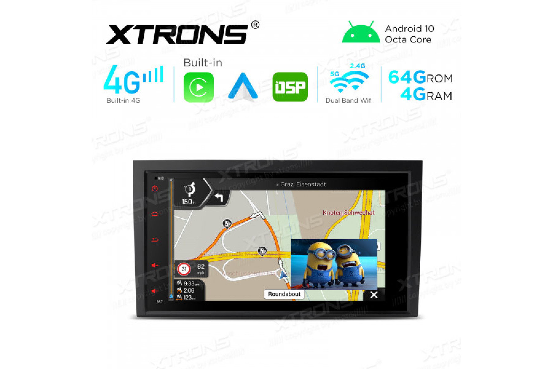 Integrated 4G Solution: 8 inch Android Multimedia Player Navigation ...