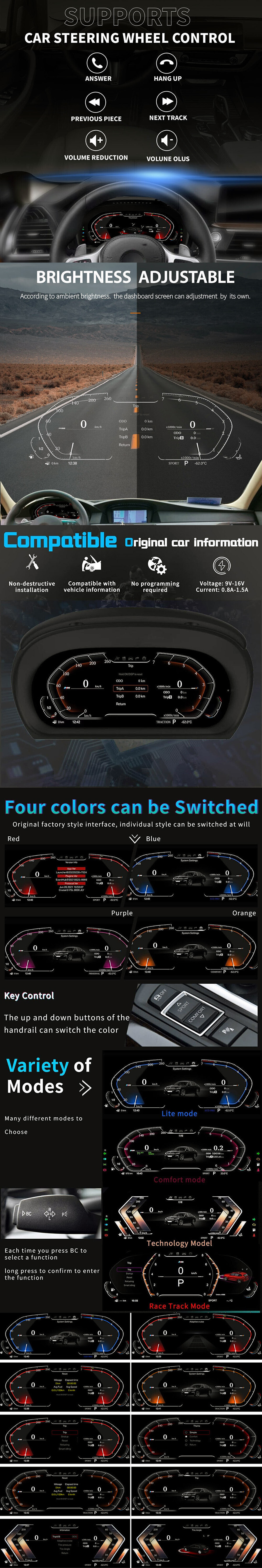 BMW E60/E61 Digital LCD Instrument Cluster
