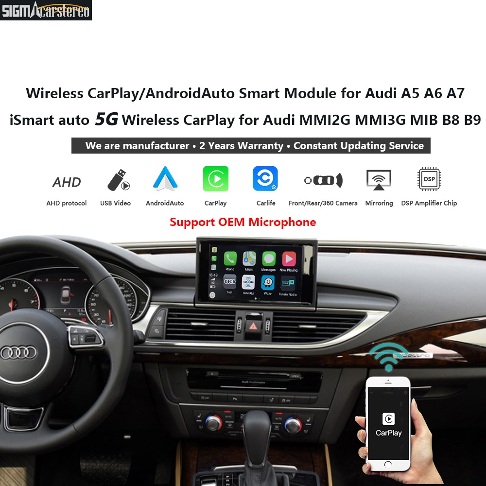 Wireless CarPlay AndroidAuto Smart Module for Audi A5 A6 A7 MMI2G MMI3G ...
