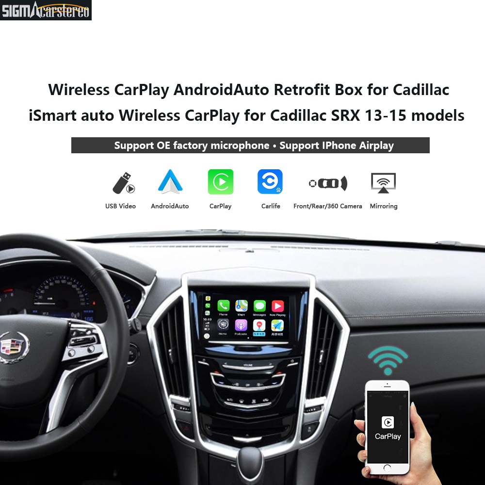cadillac srx 2013-2015 models - 1 wireless carplay androidauto smart module