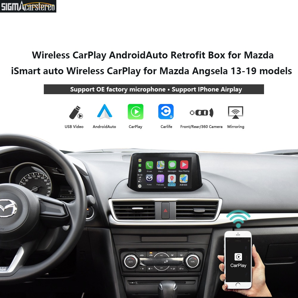 Mazda 2013-2019 models Angsela Wireless CarPlay AndroidAuto Smart Module